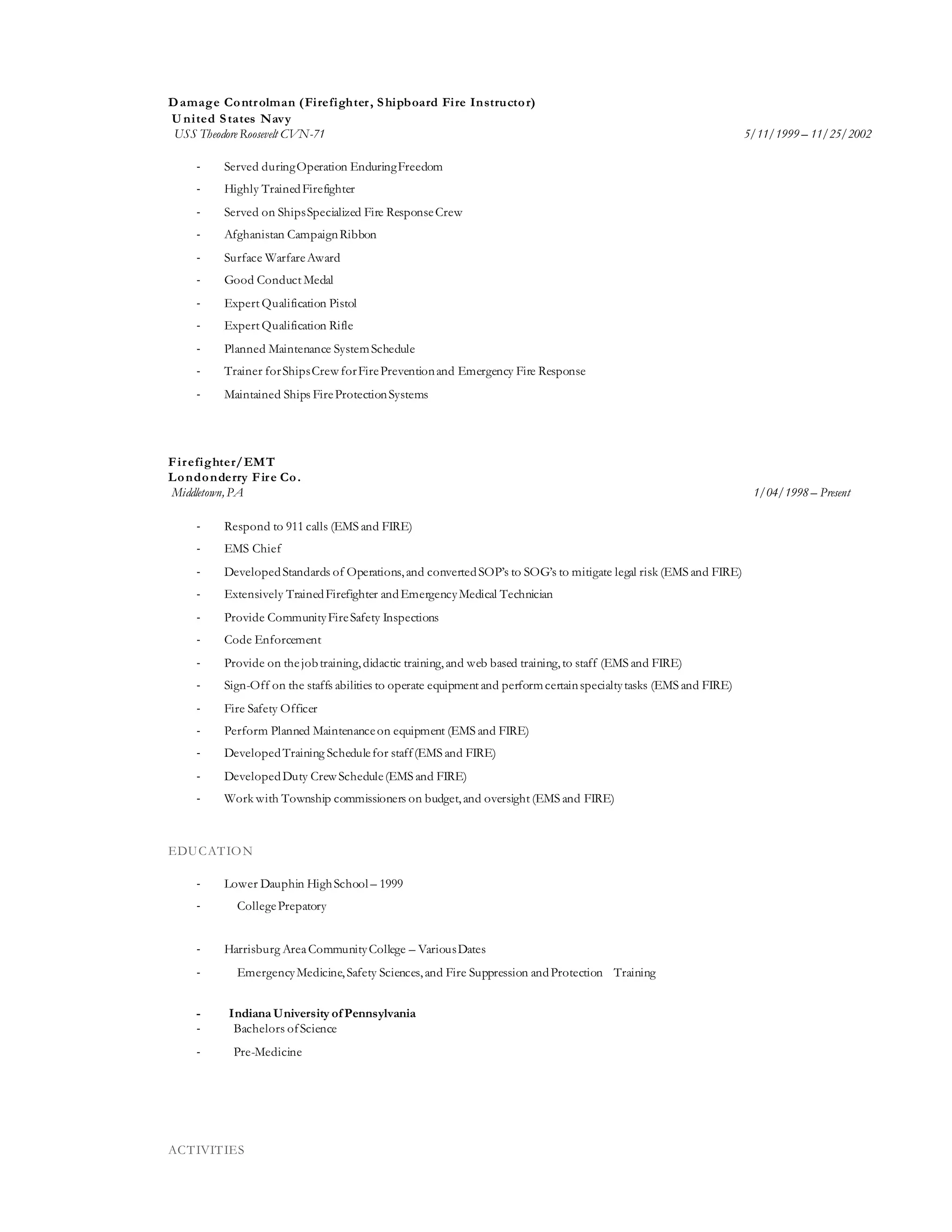 (Current) EHS Resume - July '16 | DOCX | Healthcare Industry | Industries