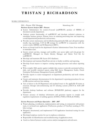 Tristans Resume | DOC | IT and Internet Support | Internet