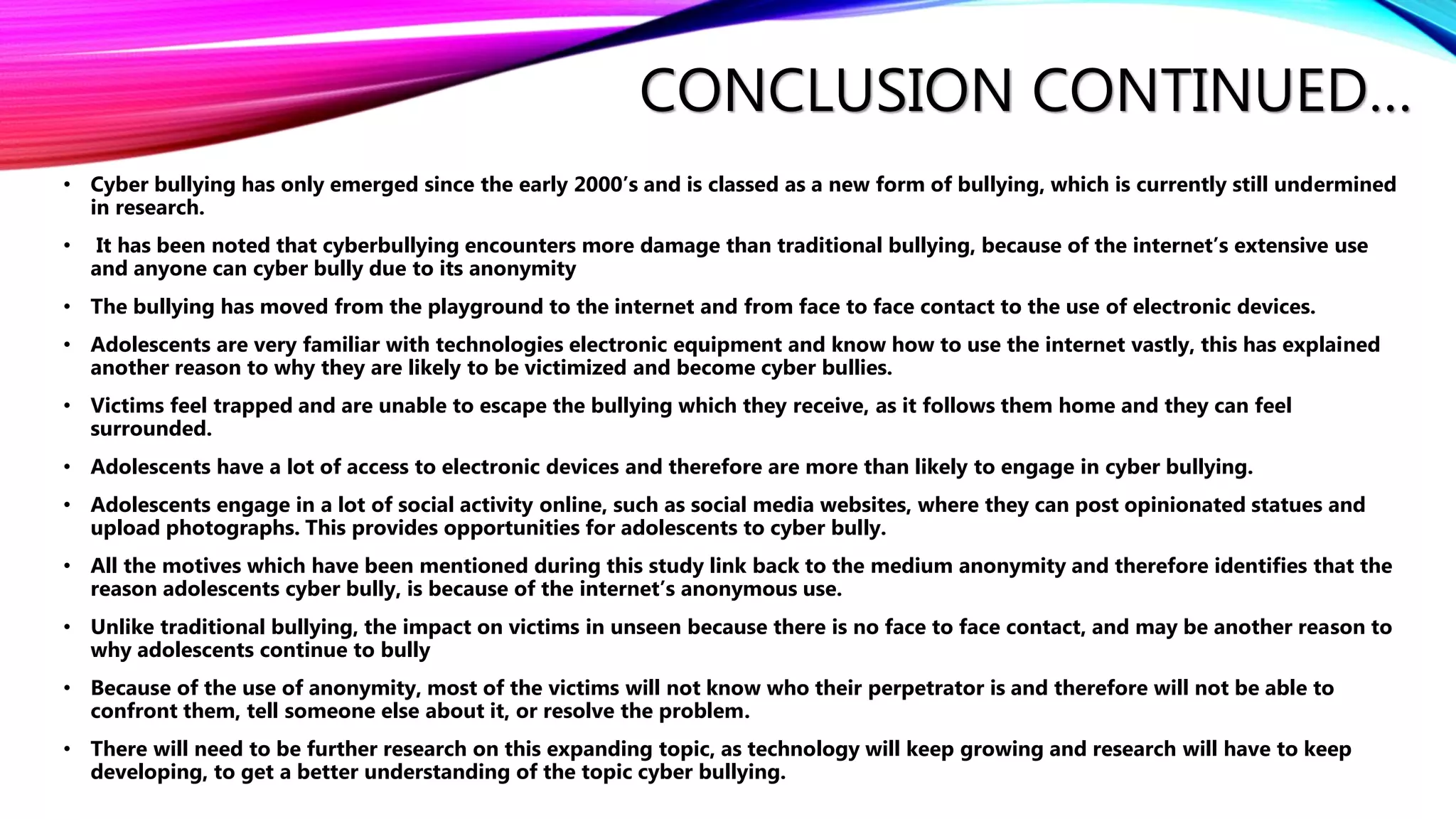 Cyber bullying Presentation | PPTX
