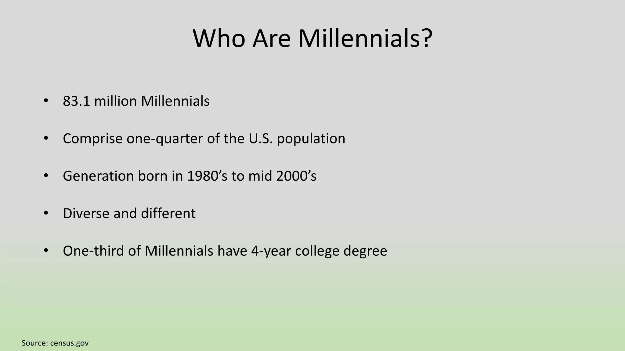 CGA Millennials in the Workforce | PPT