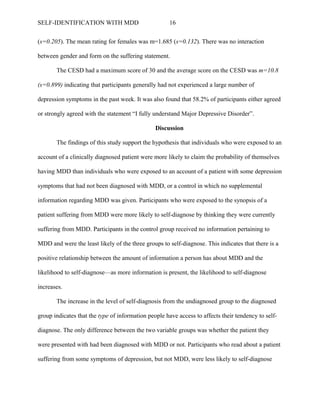 Identification With MDD | PDF