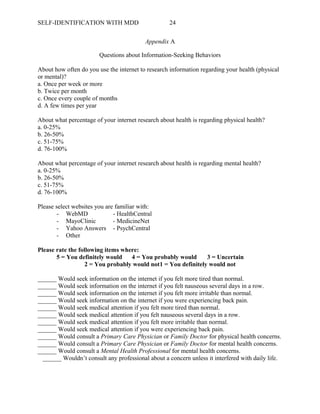 Identification With MDD | PDF