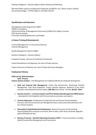 Darryl Poulton - CV Aug16 draft | DOC