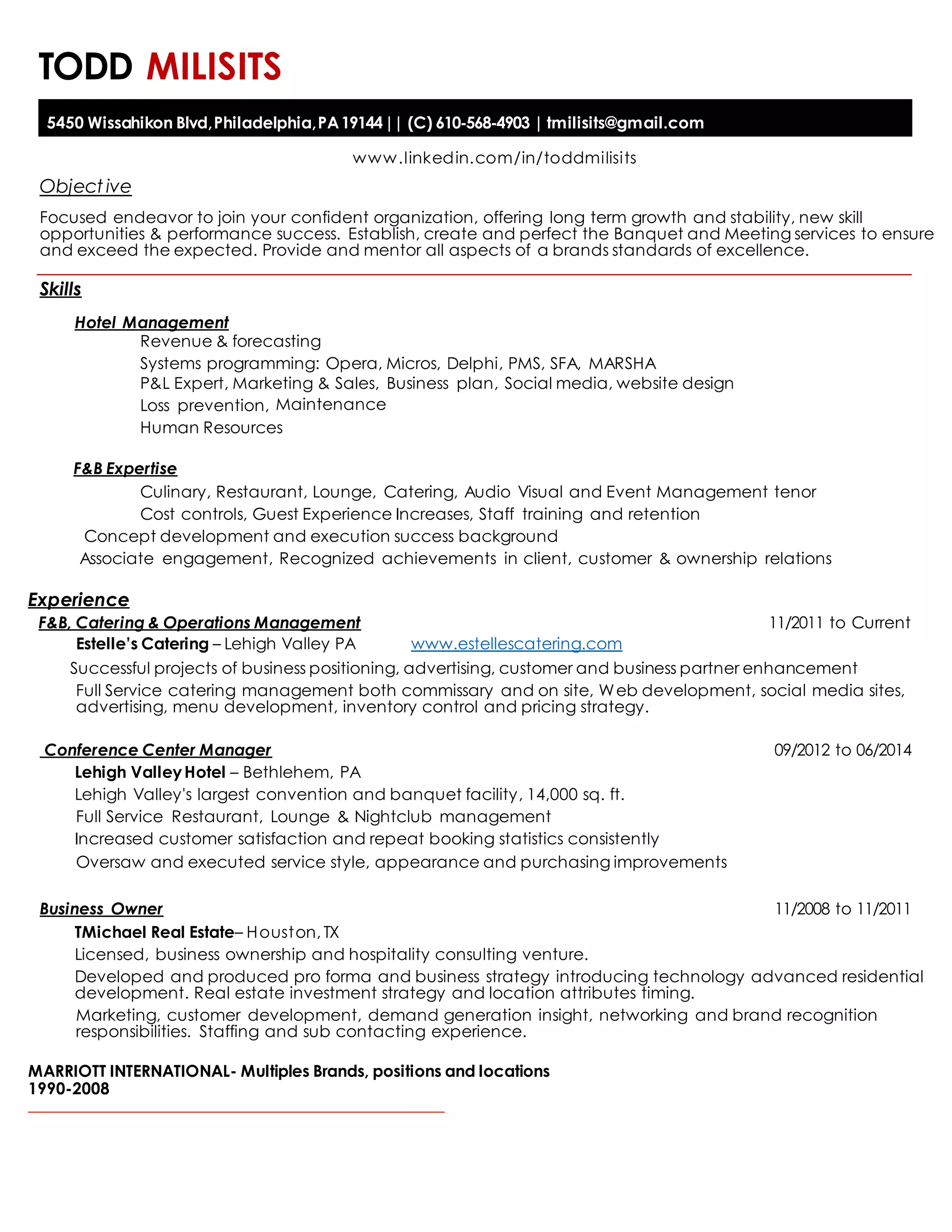 Todd Milisits Resume 8 | DOCX