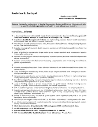 Ravi Sankpal CV | DOC