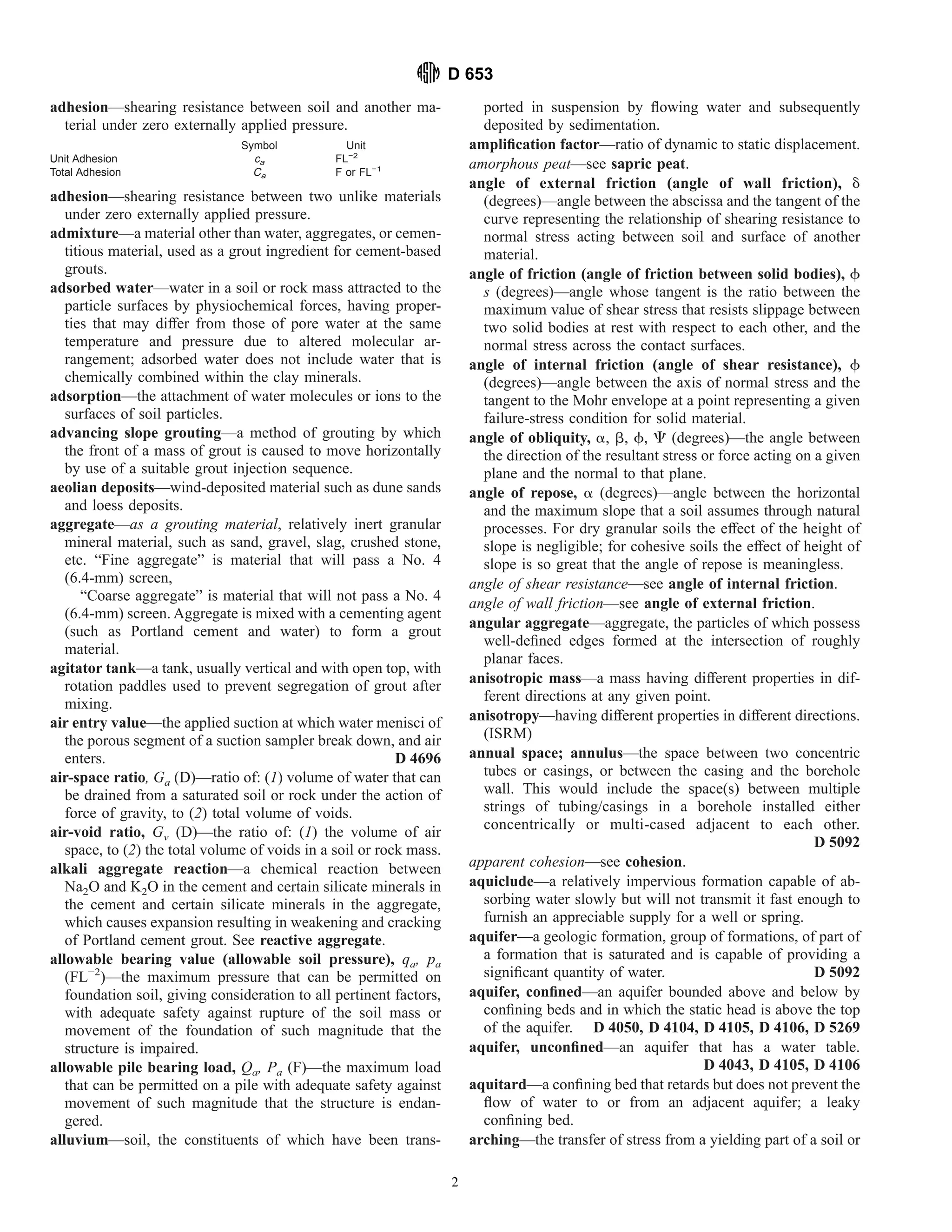 D653 soil, rock, and contained fluids | PDF