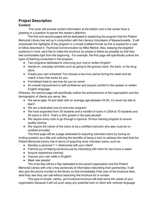 Pollard Memorial Library Brochure Proposal | PDF