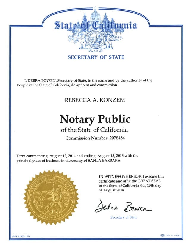 Rebecca Konzem Notary Public | PDF