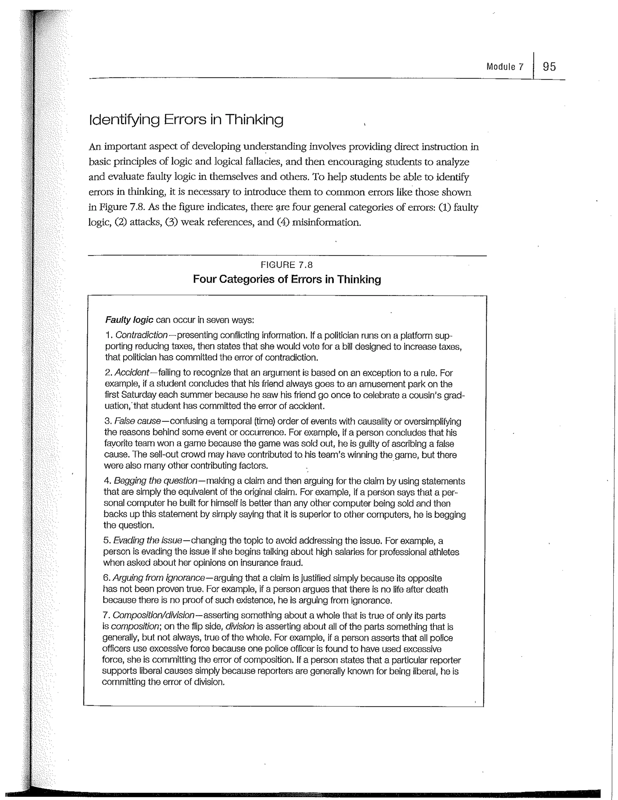 17 types of Errors in Thinking | PDF