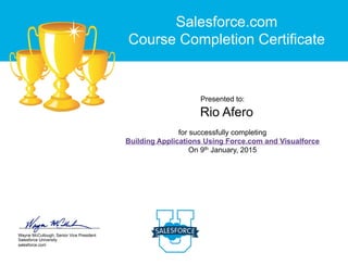 DEV-401 Completion Certification-Rio Afero | PDF