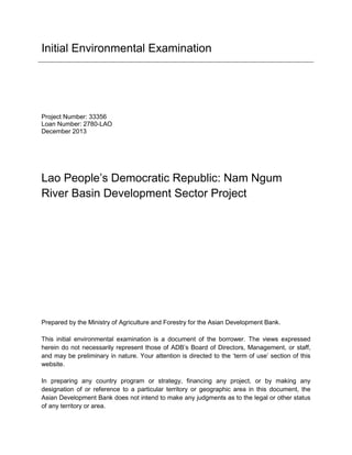 IEE ADB Nam Gum report | PDF | Agriculture | Industries