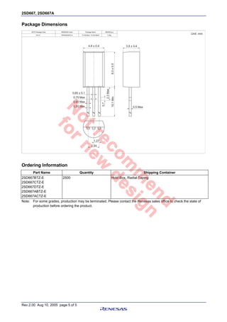 Original NPN Transistor 2SD667A 667 2SD667 D667 TO-92 New | PDF