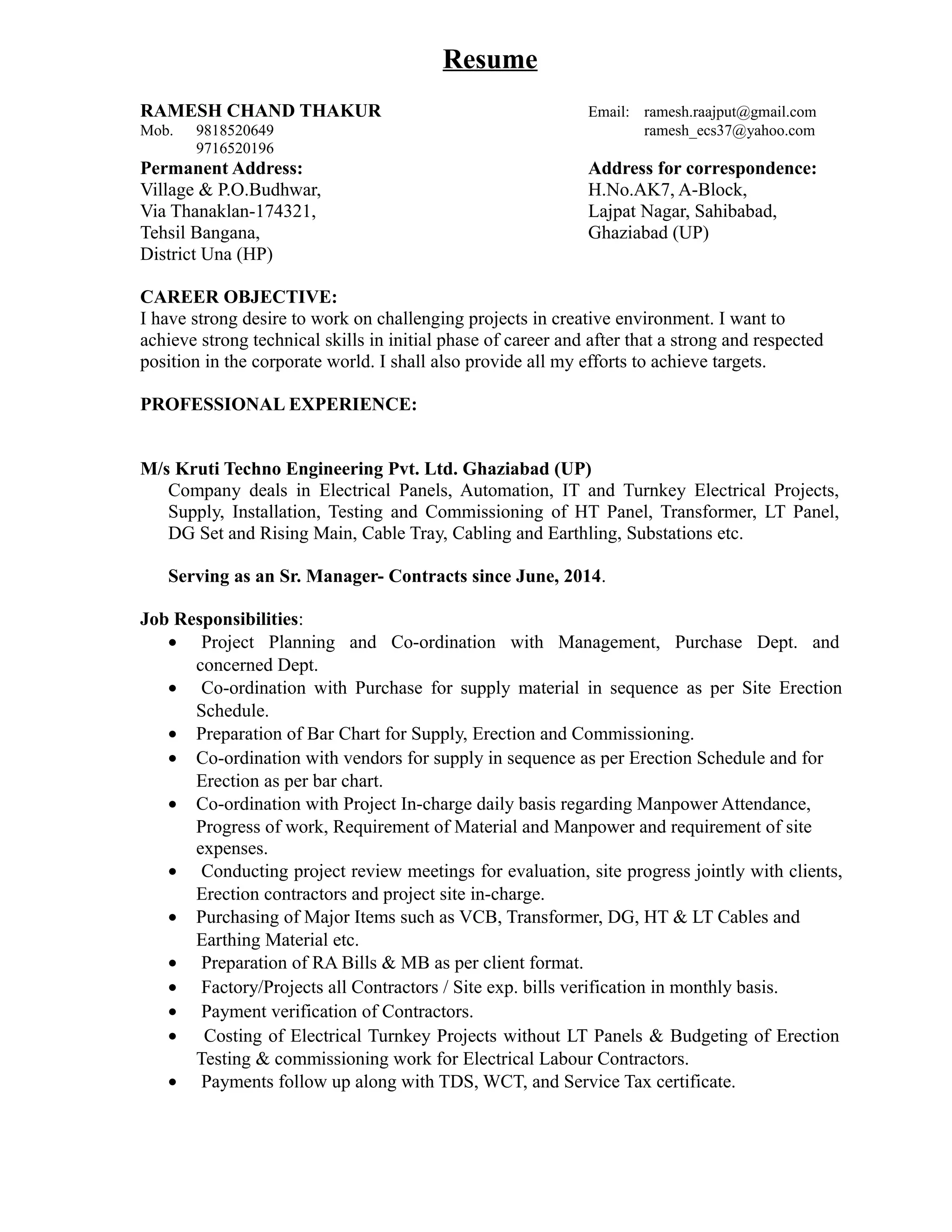resume ramesh thakur (1) (6) | DOC