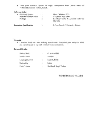 resume ramesh thakur (1) (6) | DOC