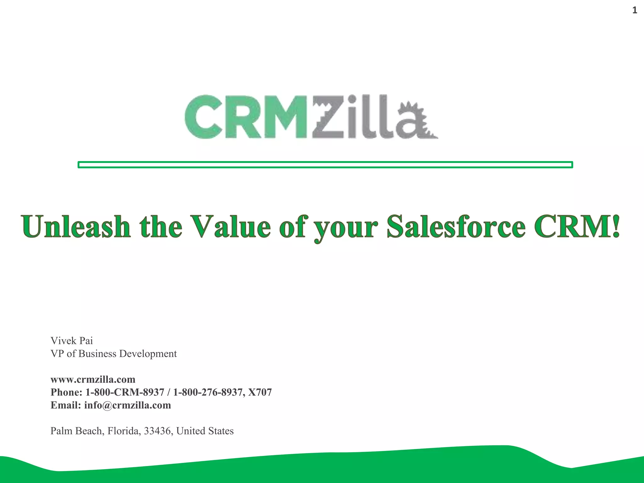 CRMZilla - first call deck | PPT