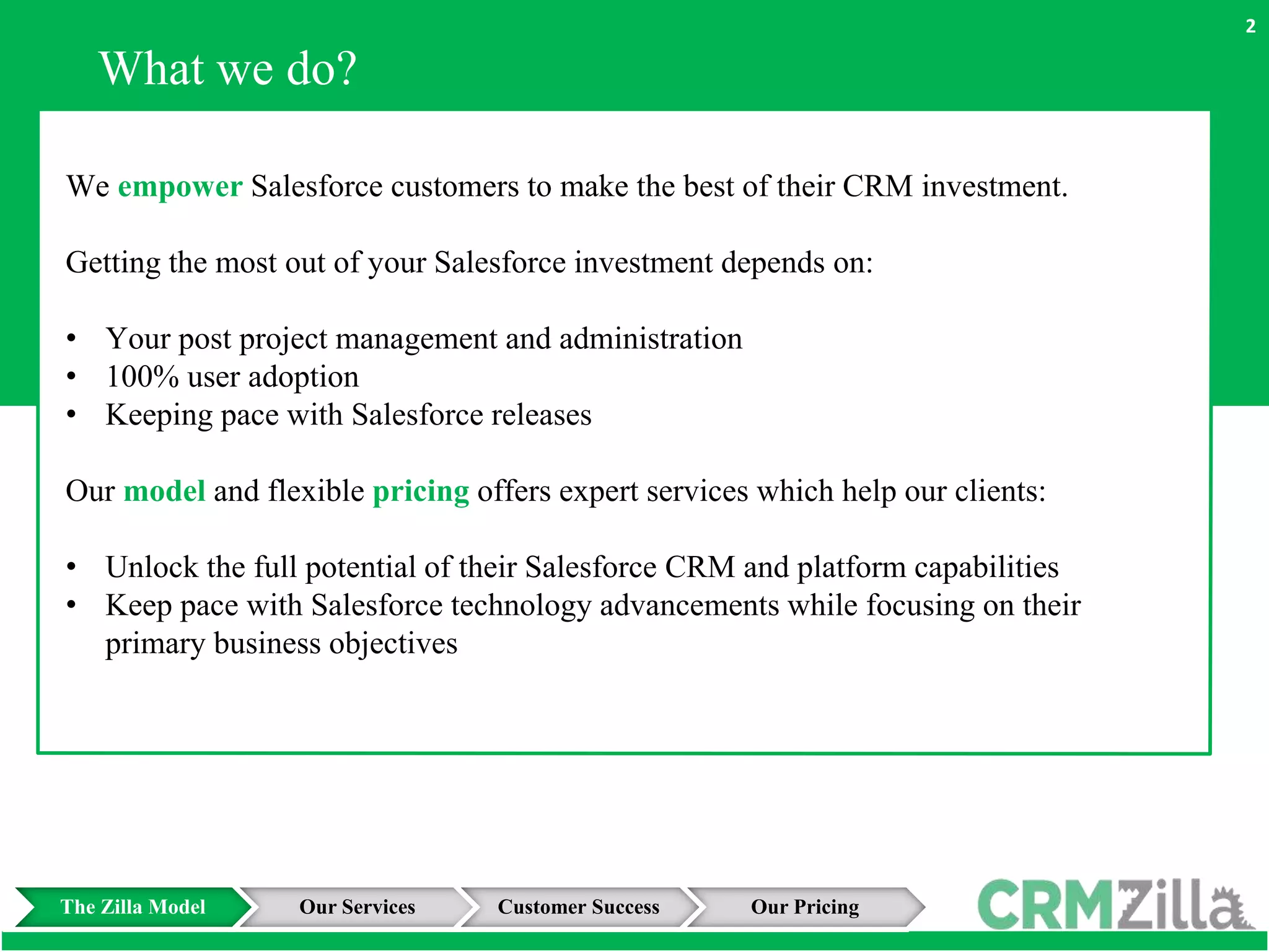 CRMZilla - first call deck | PPT