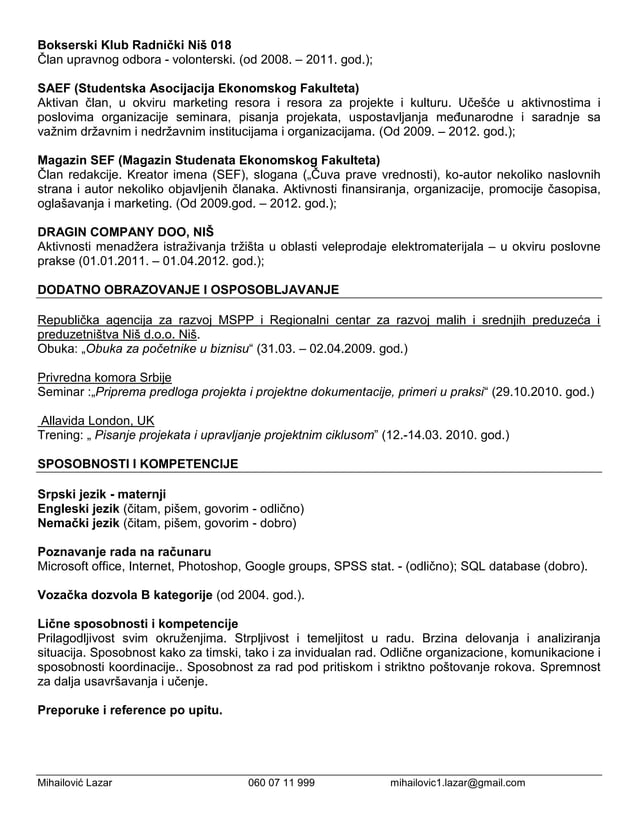 CV Mihailovic Lazar11 | PDF