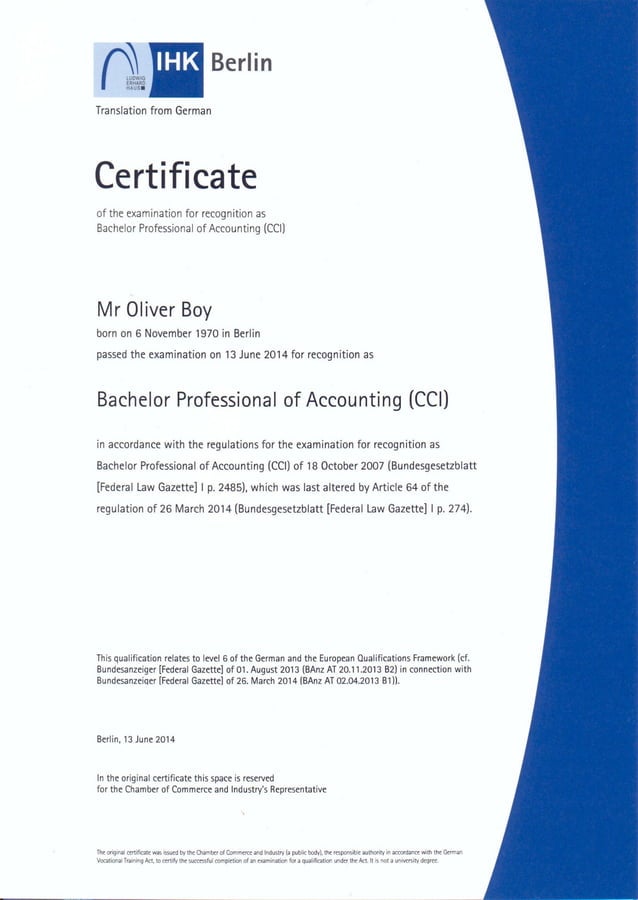 Bilanzbuchhalter Certificate | PDF