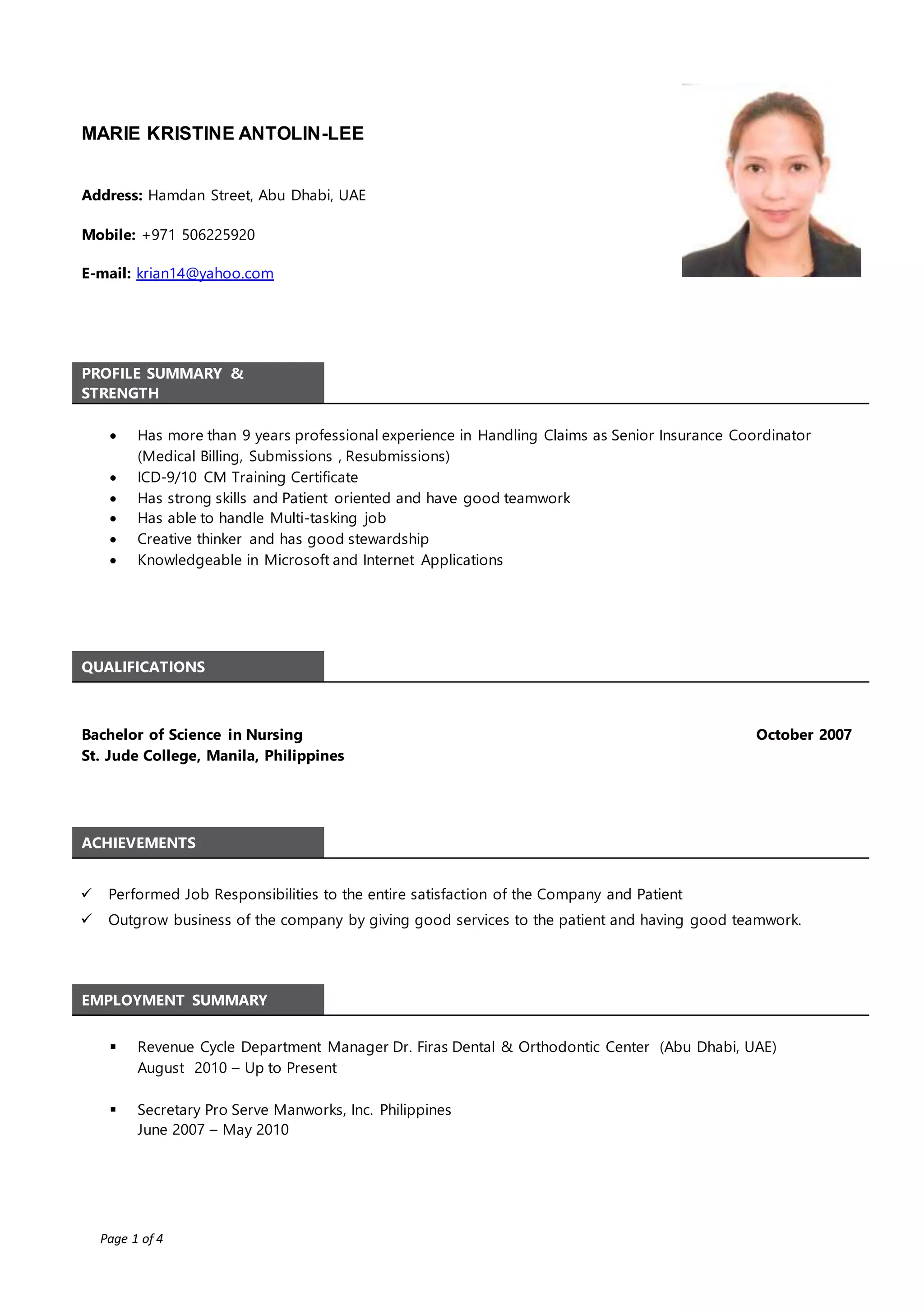 Marie Kristine CV | DOCX