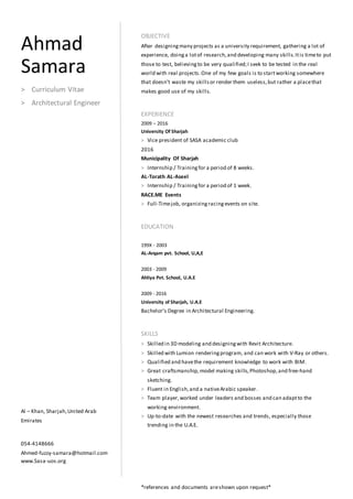 Ahmad Samara - Curriculum Vitae | PDF