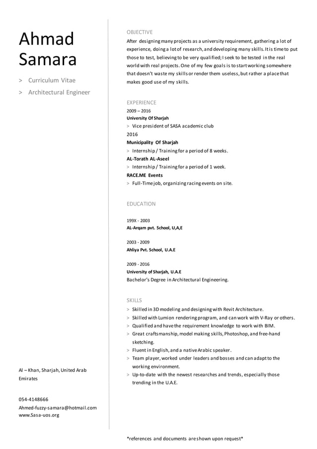 Ahmad Samara - Curriculum Vitae | PDF