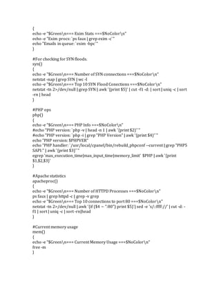 serverstats | DOCX | Operating Systems | Computer Software and Applications