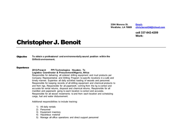 Chris's Resume | PPT