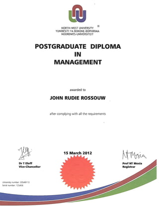 Post Graduate business management | PDF