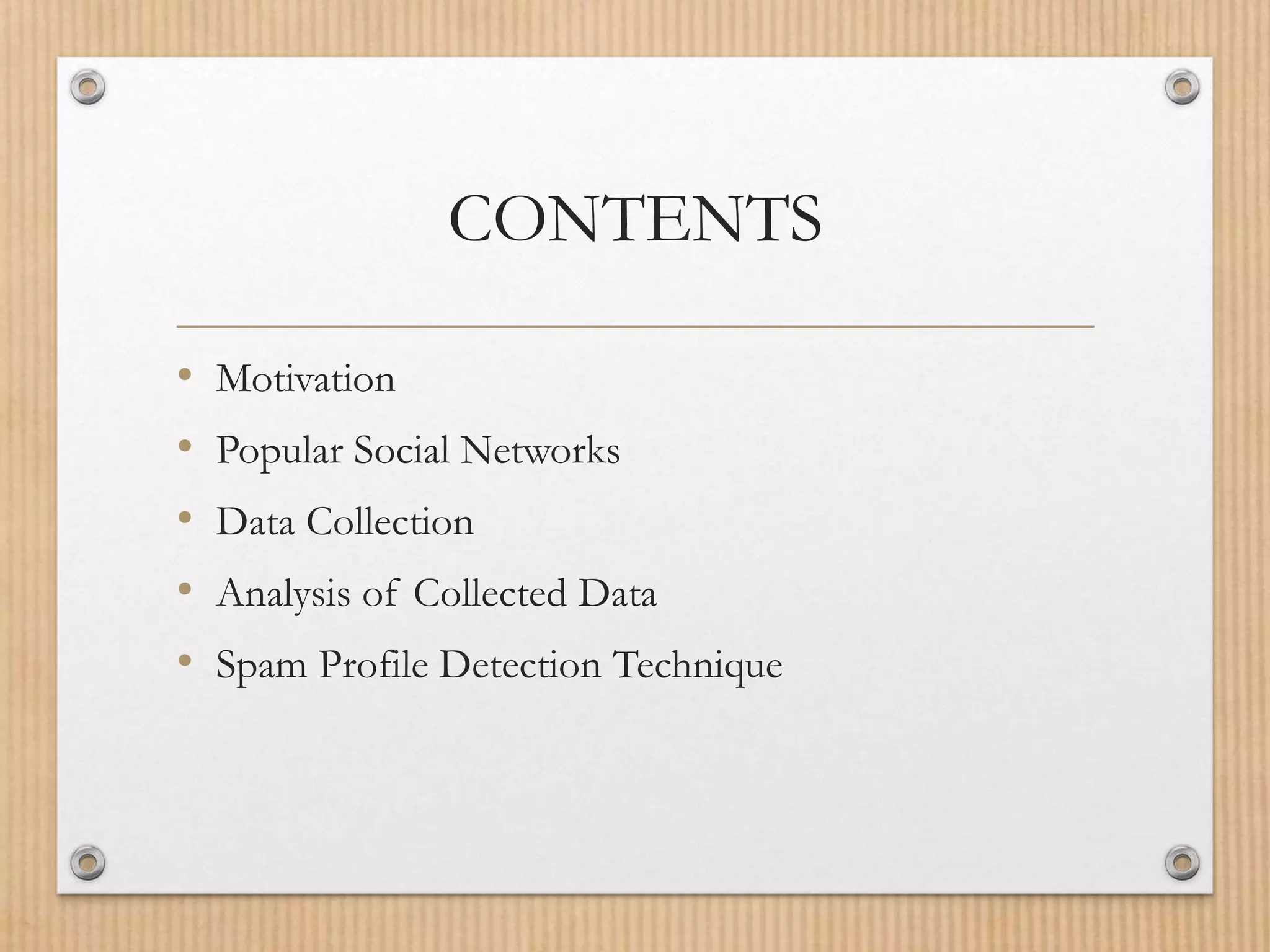 Presentation-Detecting Spammers on Social Networks | PPTX