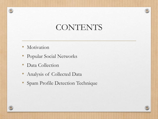 Presentation-Detecting Spammers on Social Networks | PPTX