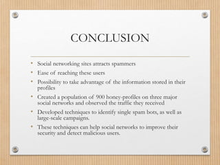 Presentation-Detecting Spammers on Social Networks | PPTX