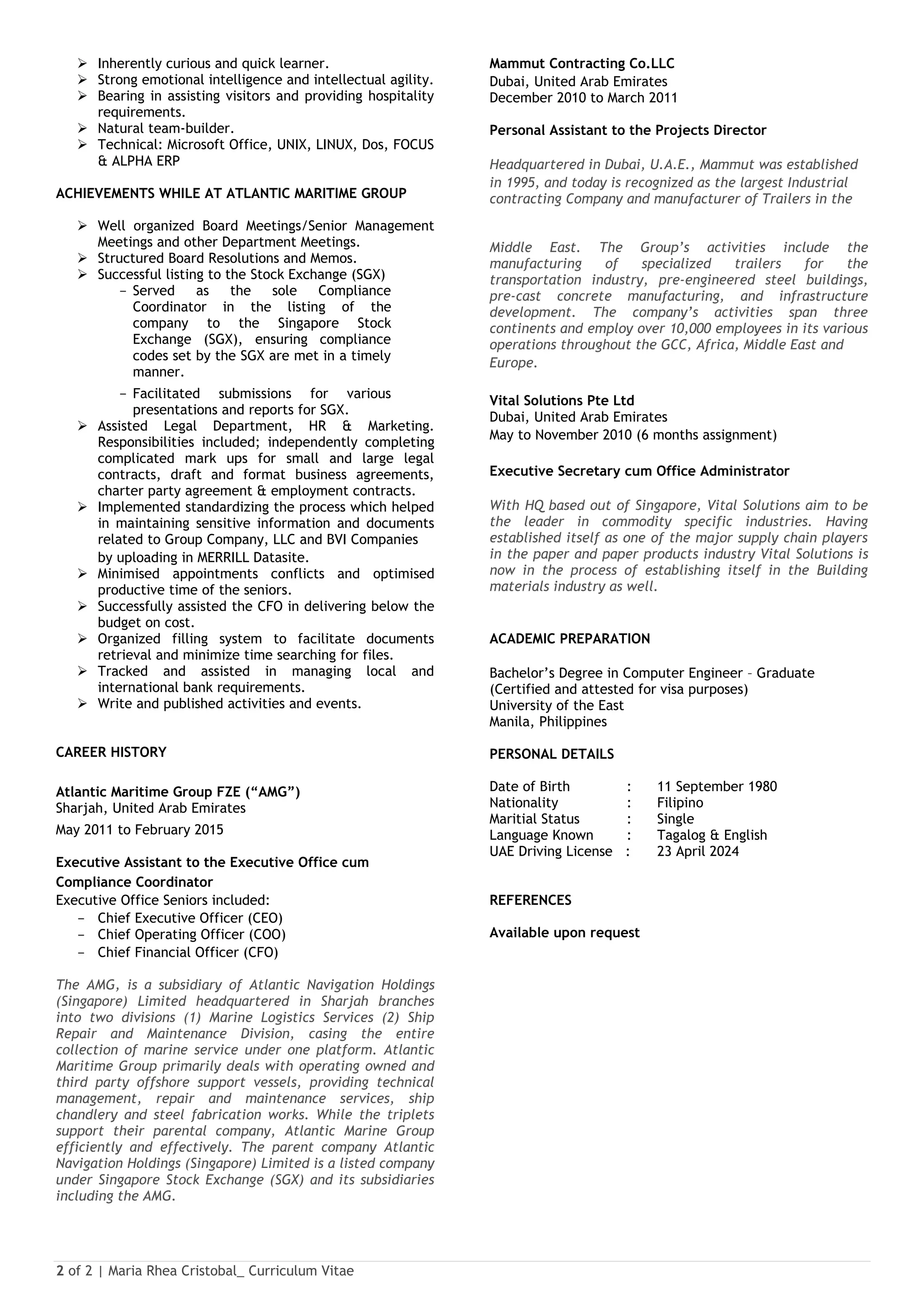 Maria Cristobal_resume | PDF