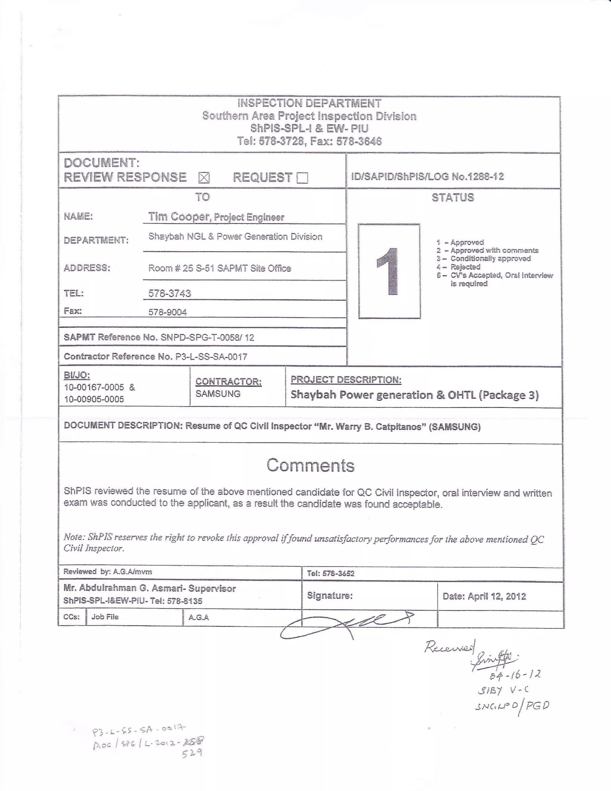 SHAYBAH ARAMCO PROJECT APPROVAL | PDF