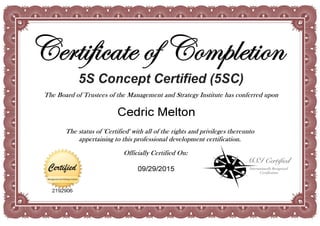 Certificate 5S | PDF
