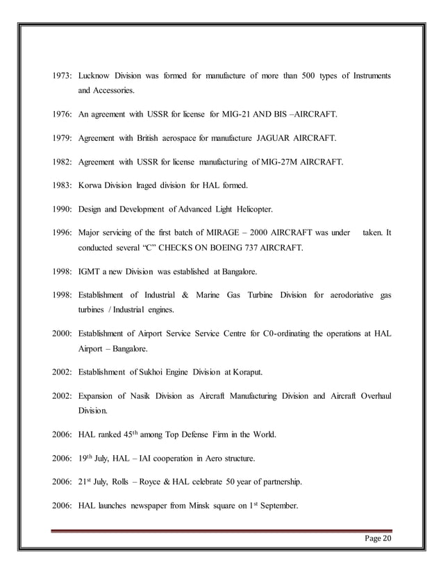HAL Report | DOCX | Aviation Industry | Industries