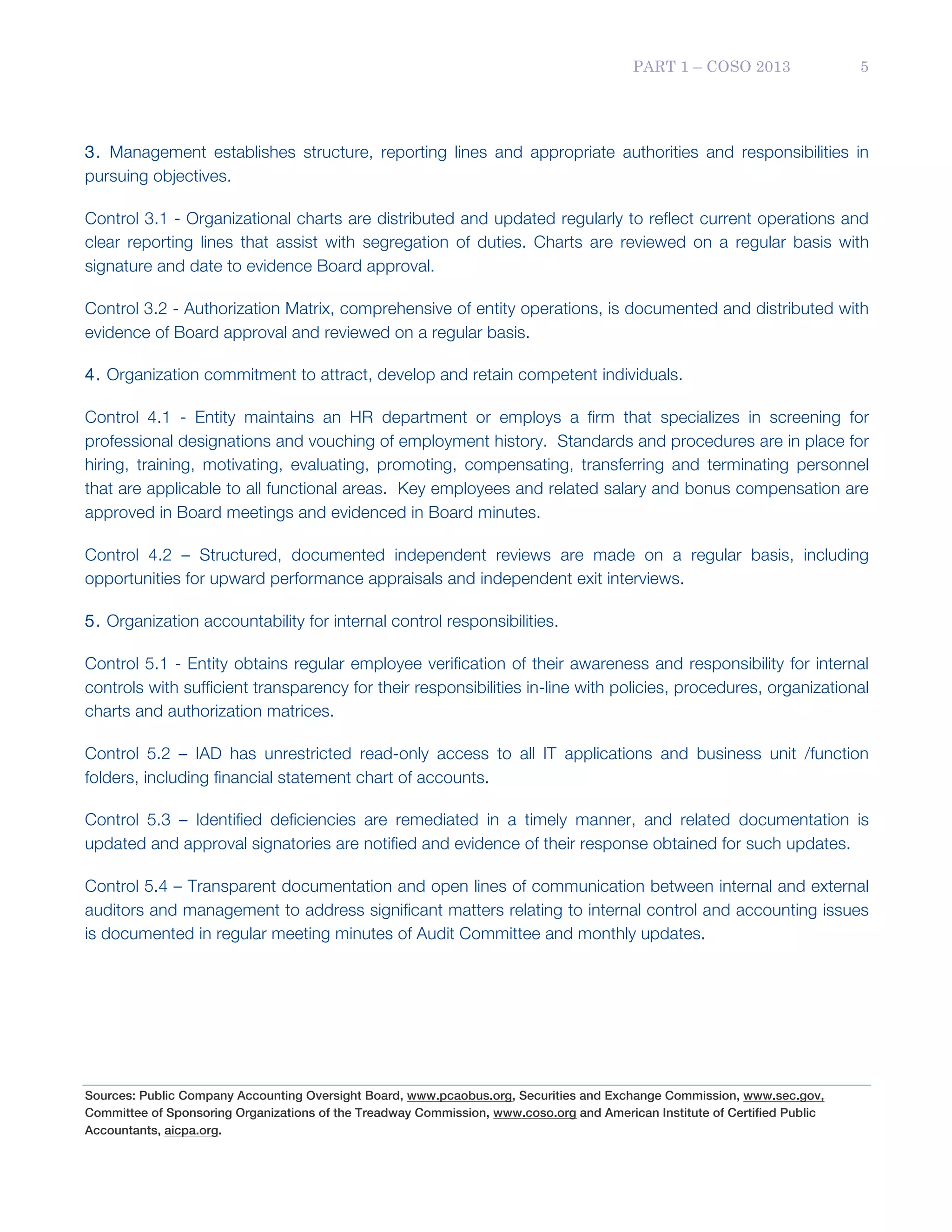 SOX 2016 - PART I - COSO 2013 | PDF