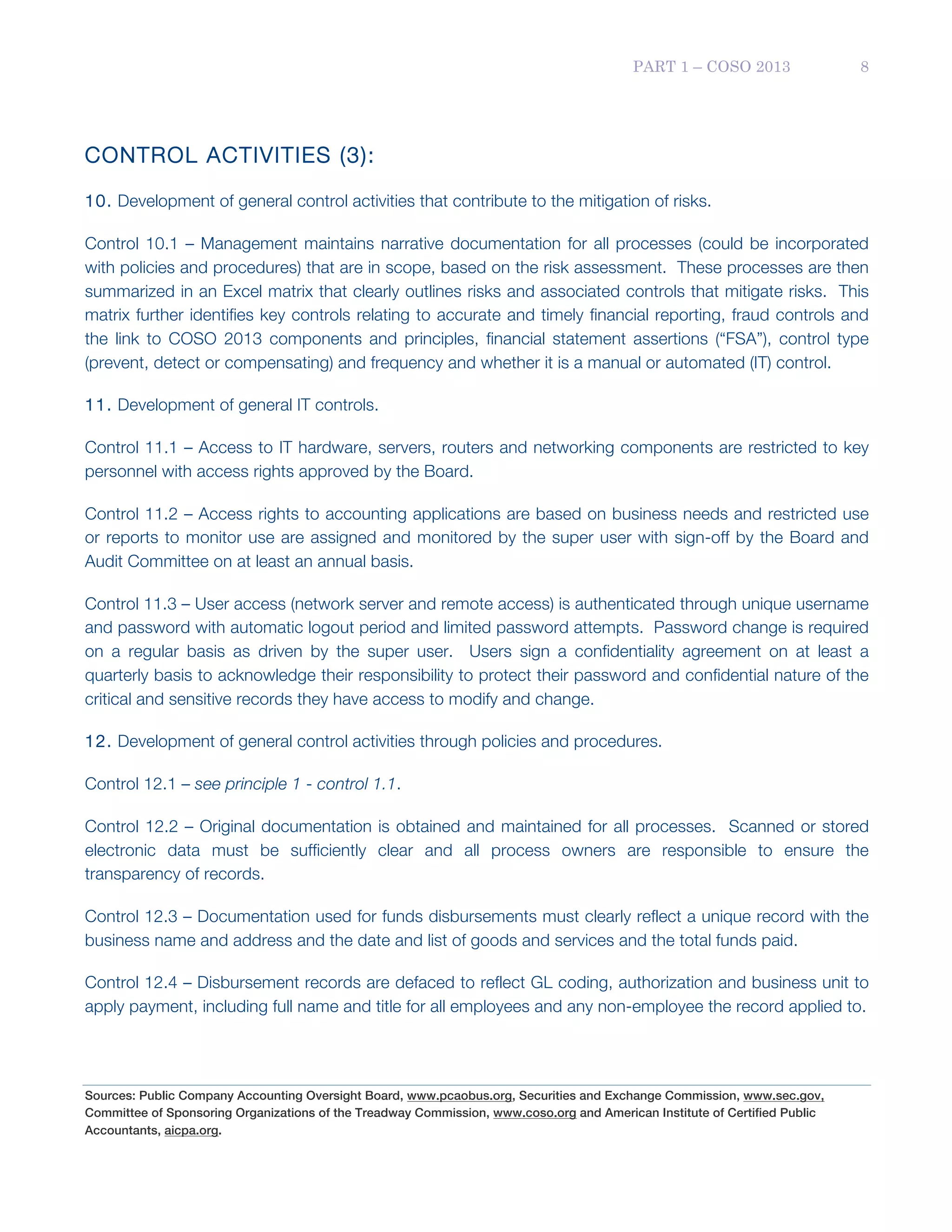 SOX 2016 - PART I - COSO 2013 | PDF