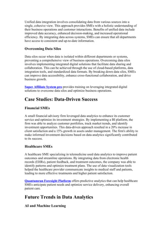 Leveraging Data Analytics with Integrated Digital Solutions for SME ...