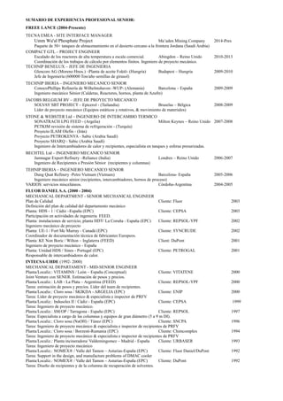 INGENIERO MECANICO SENIOR CV 2016 | DOC