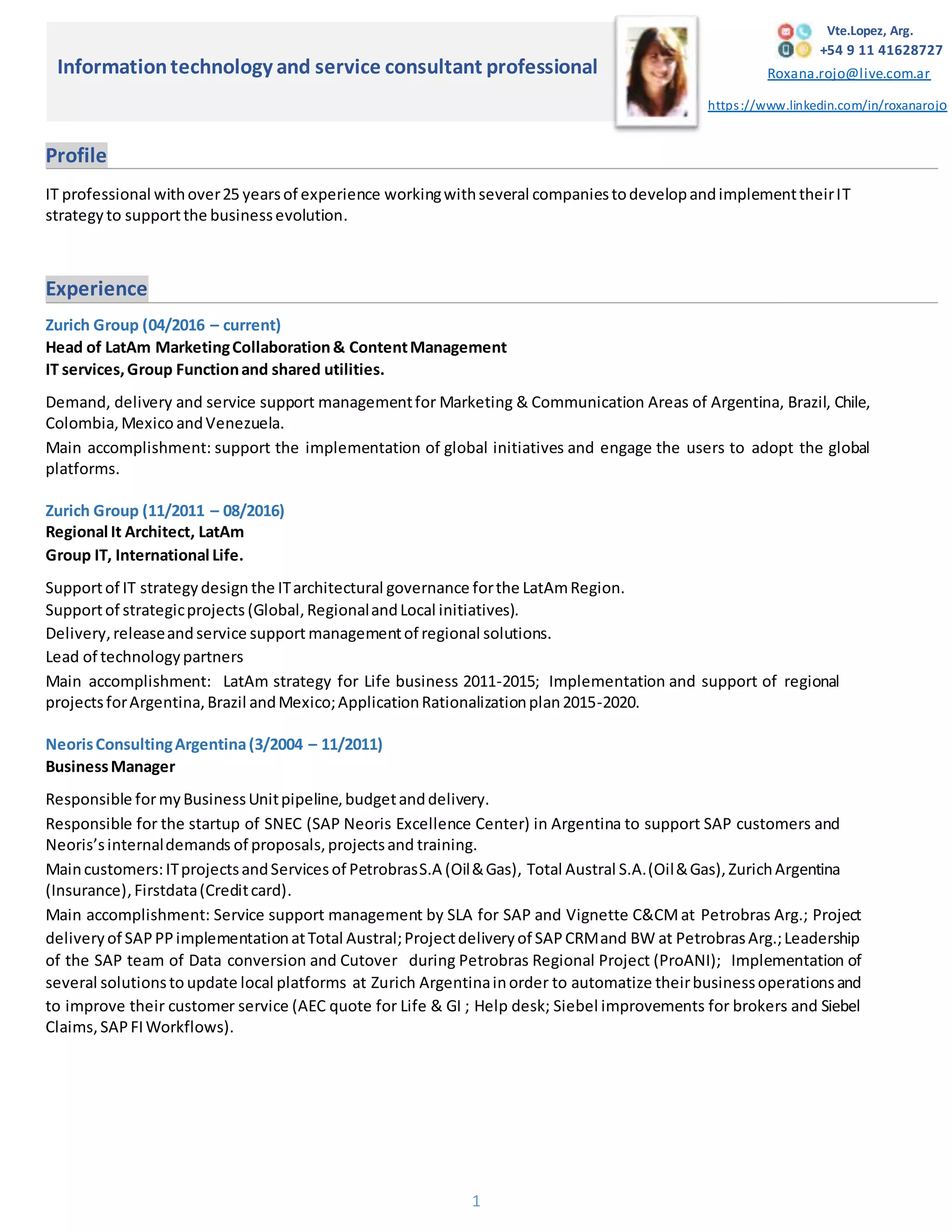 CV Rojo, Roxana Daniela 2016 | DOCX | Computer Software and Applications | Computing