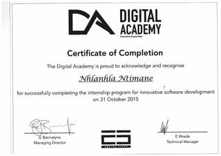 DA Certificate | PPT