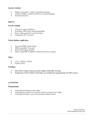 Islam os Halawa(cv) p - Copy | DOCX | Programming Languages | Computing