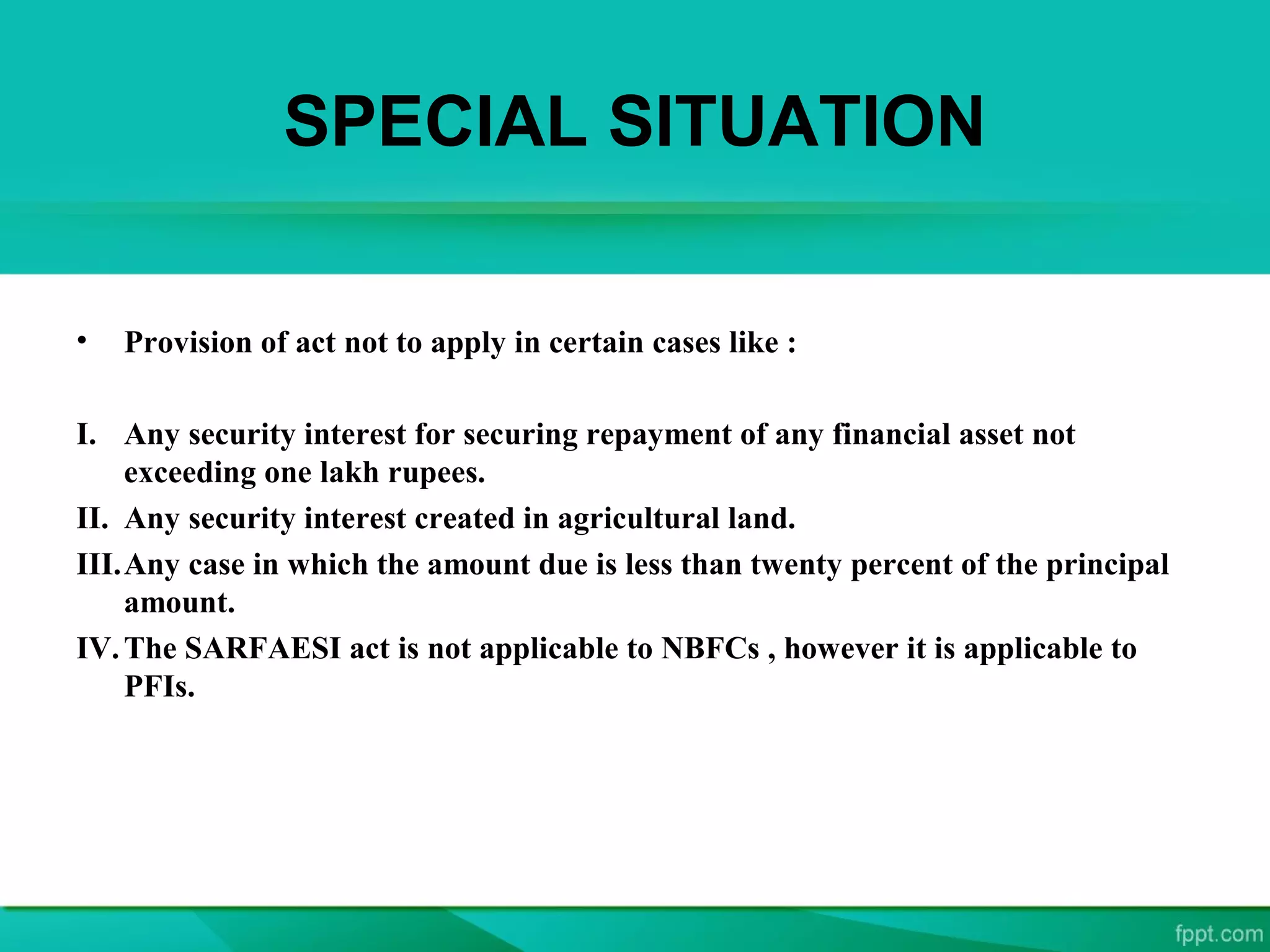 Presentation on SARFAESI Act_Anurag Ghosh_16PGDMBFS08 | PPT