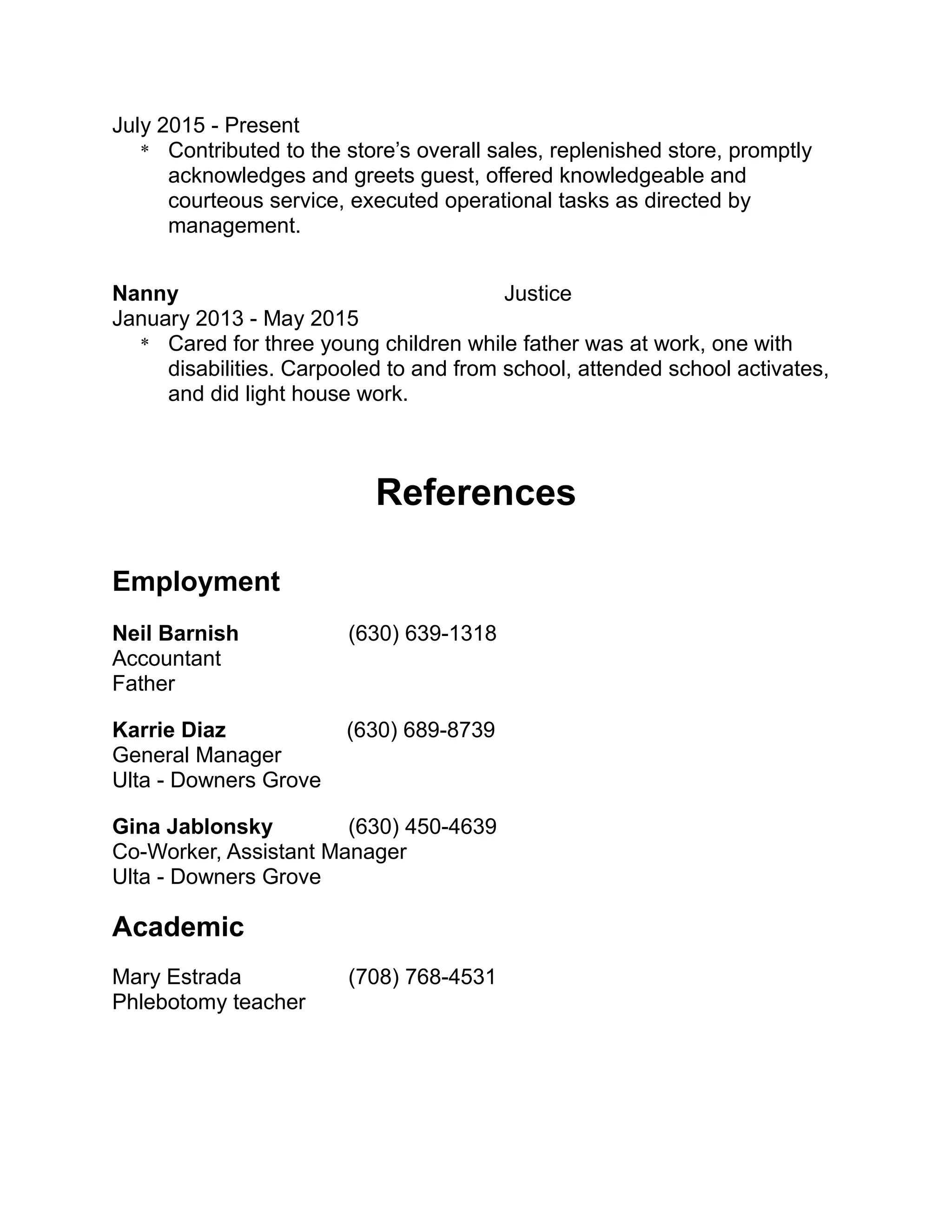 Elizabeth Lindberg Phlebotomist | RTF