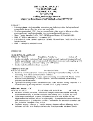 Michael Atchley Trainer Resume 1 | DOCX