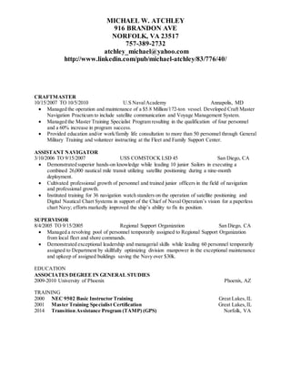 Michael Atchley Trainer Resume 1 | DOCX
