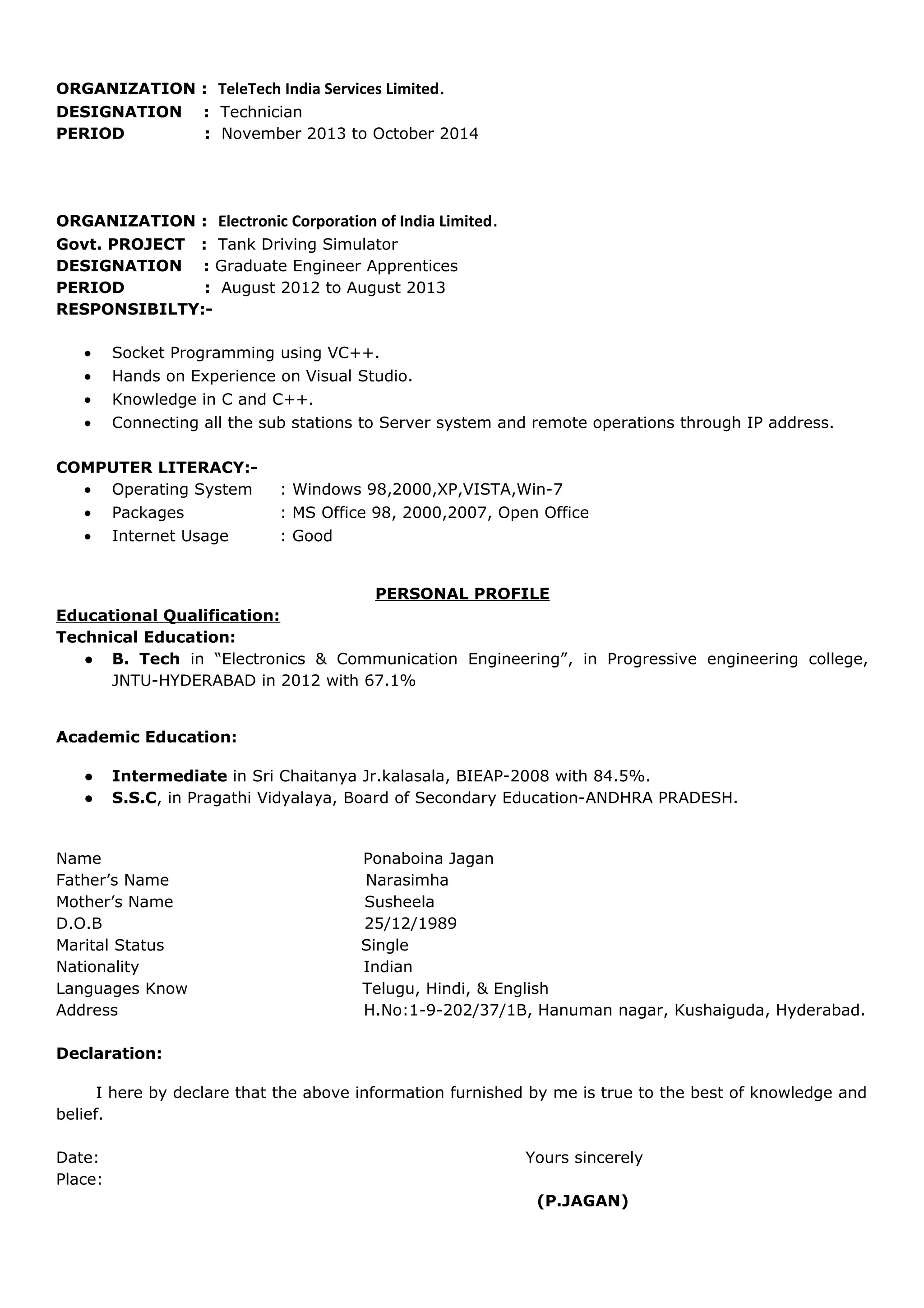 New Pj Resume | PDF