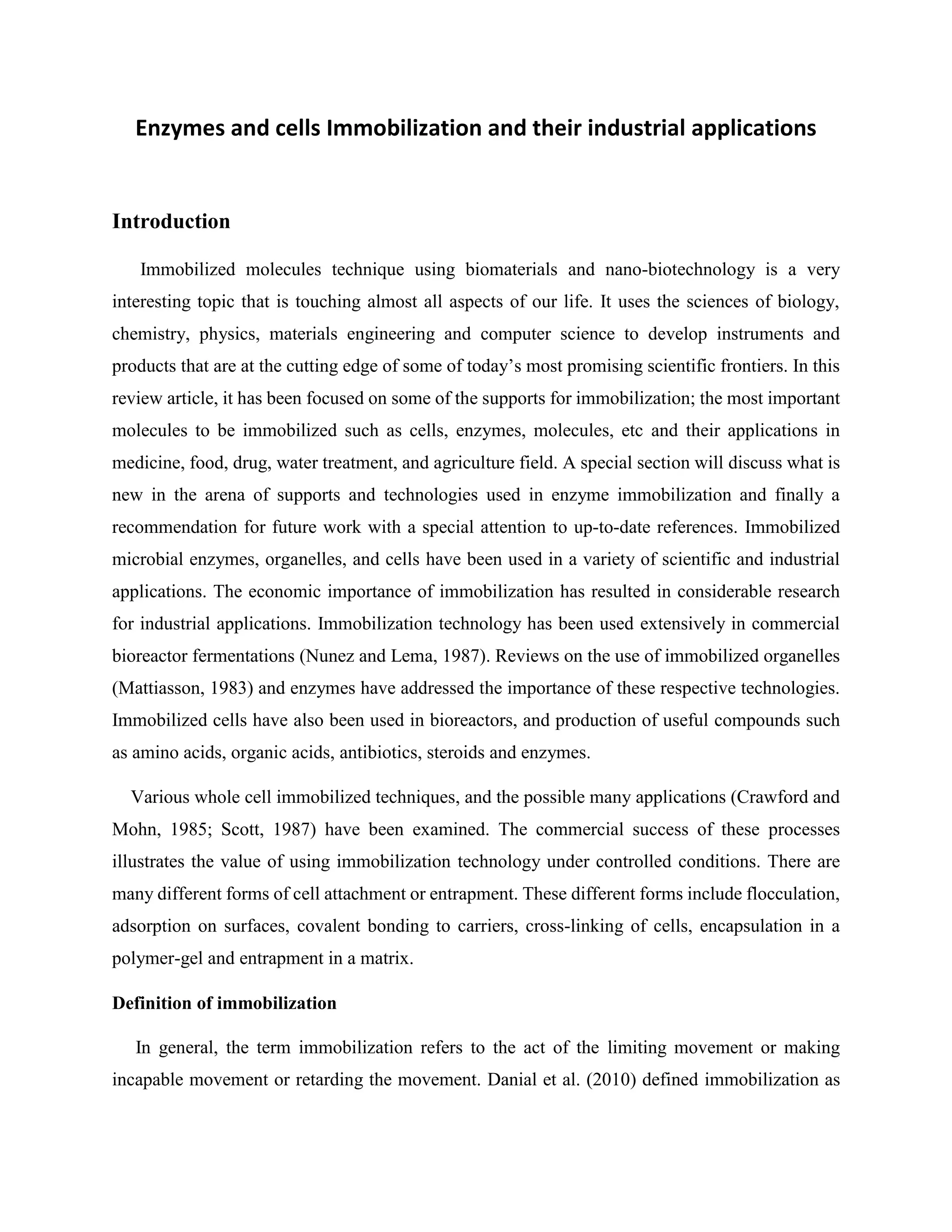 Enzyme immobilization 1 | PDF