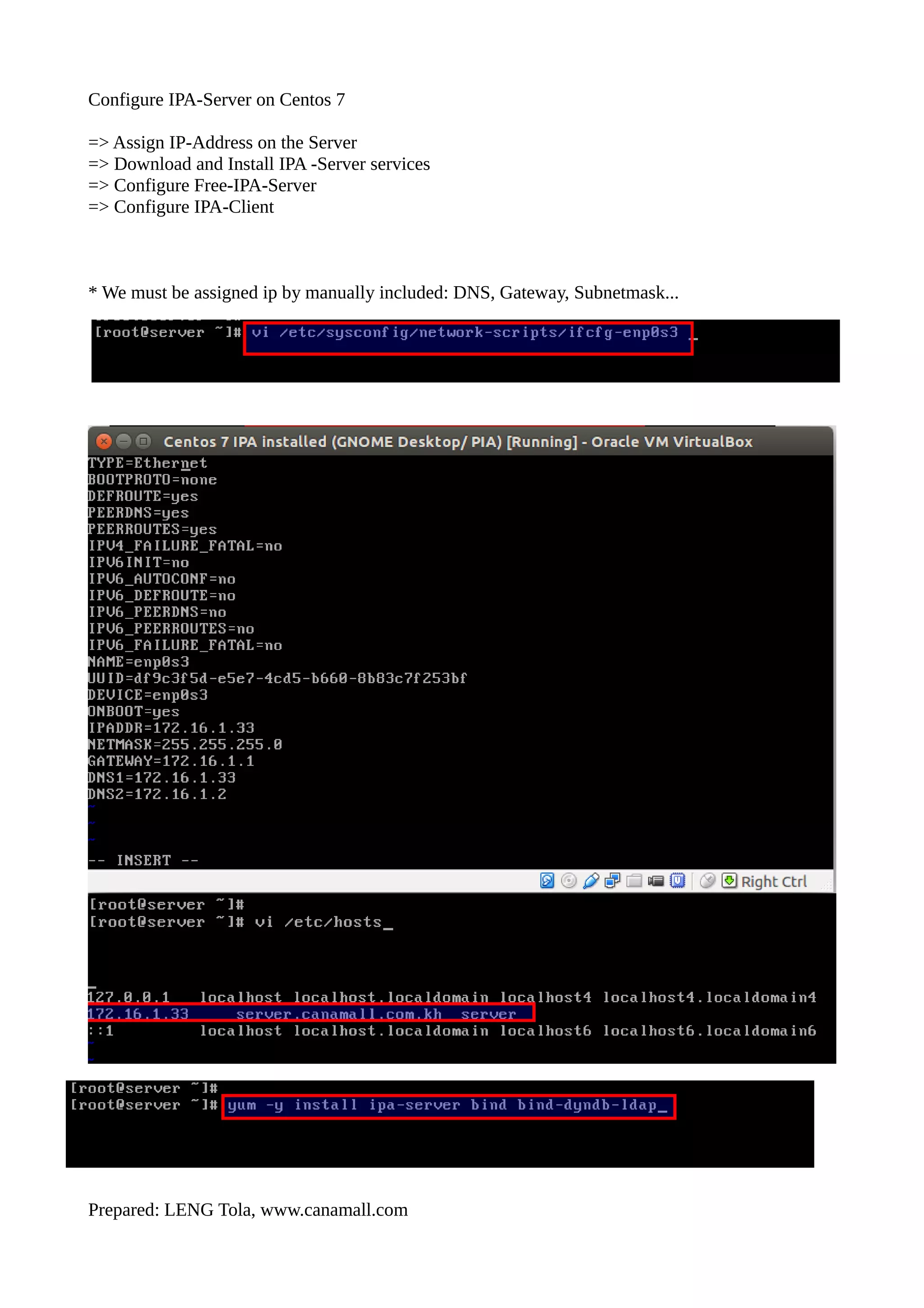 How to configure IPA-Server & Client-Centos 7 | PDF