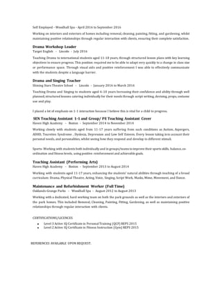 Samuel-Colley CV . | DOCX | Special Education | Education